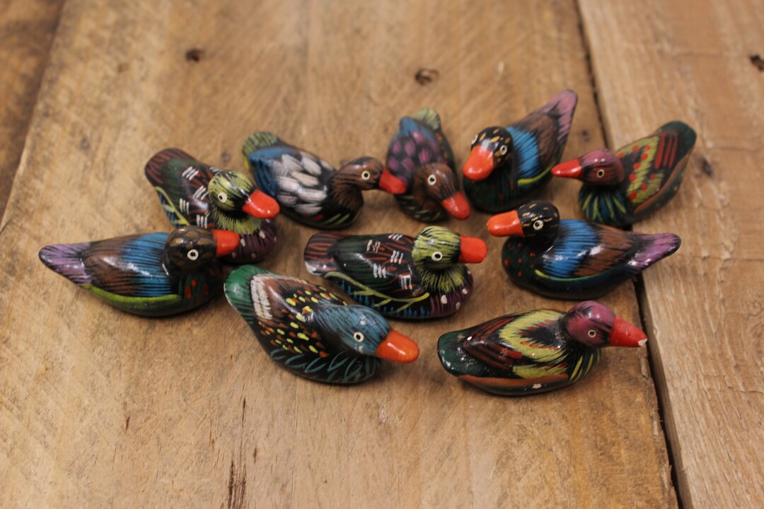 10 Miniature Painted Ceramic Ducks - Etsy