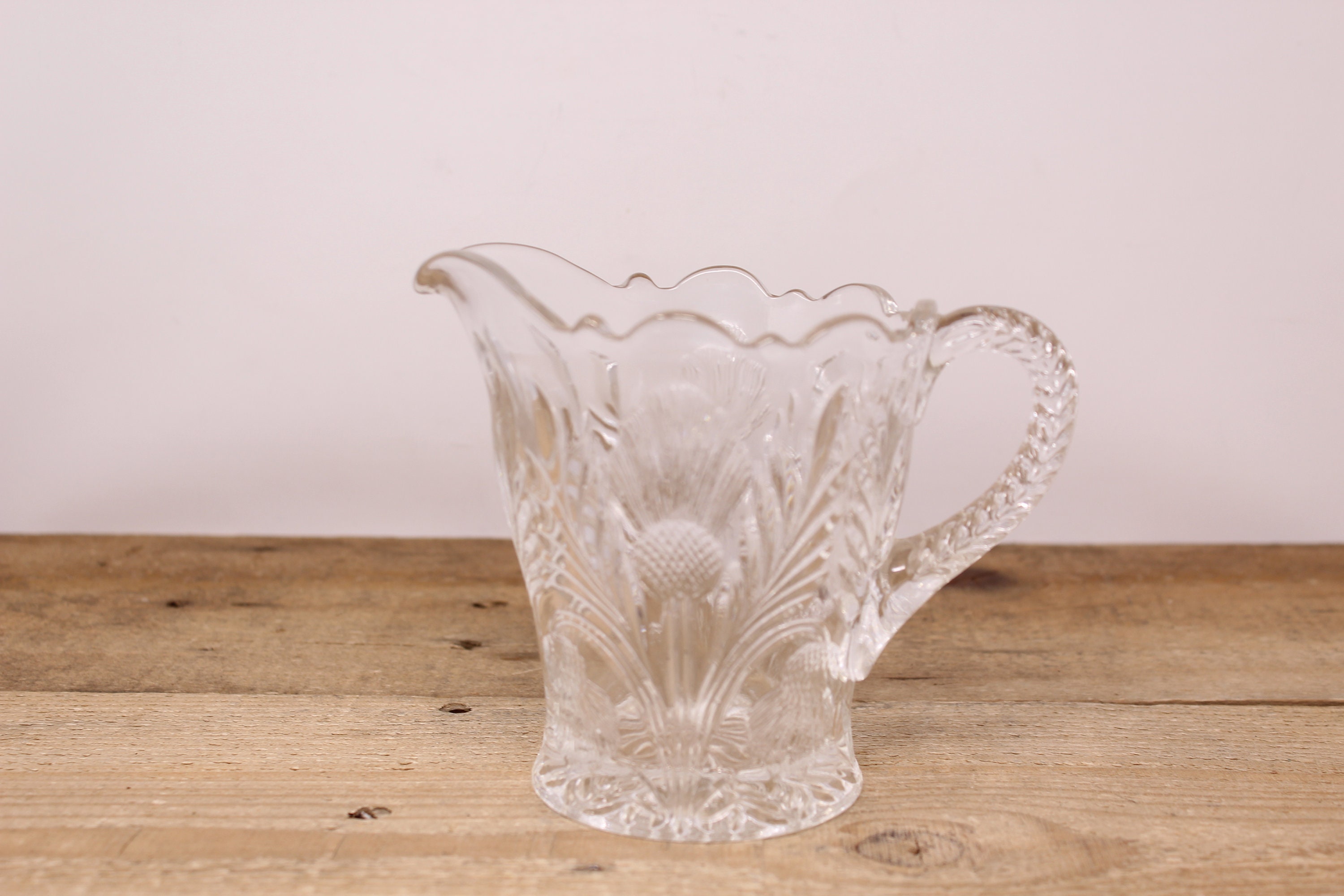 Thistle Pattern Glass Pitcher