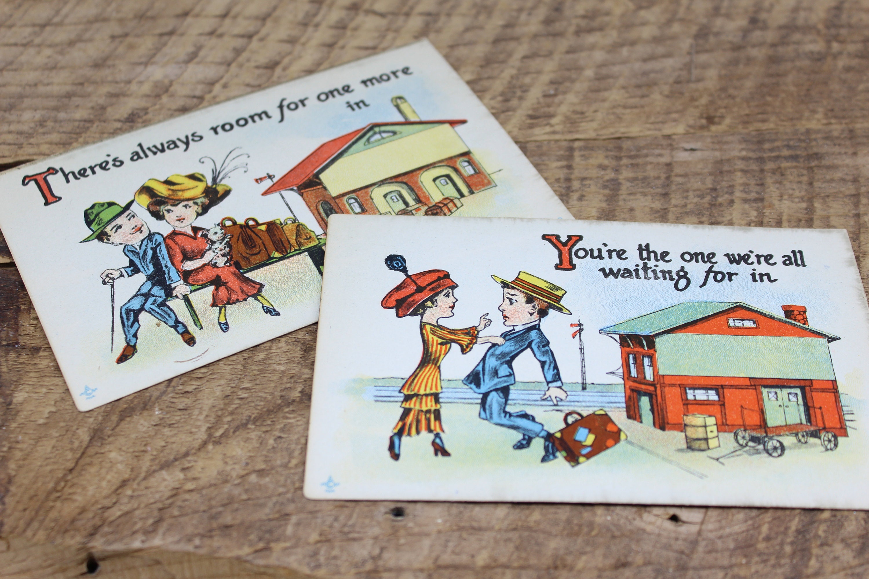 2 Humorous Vintage Invitation Postcards Postcards Stationery etna.com.pe