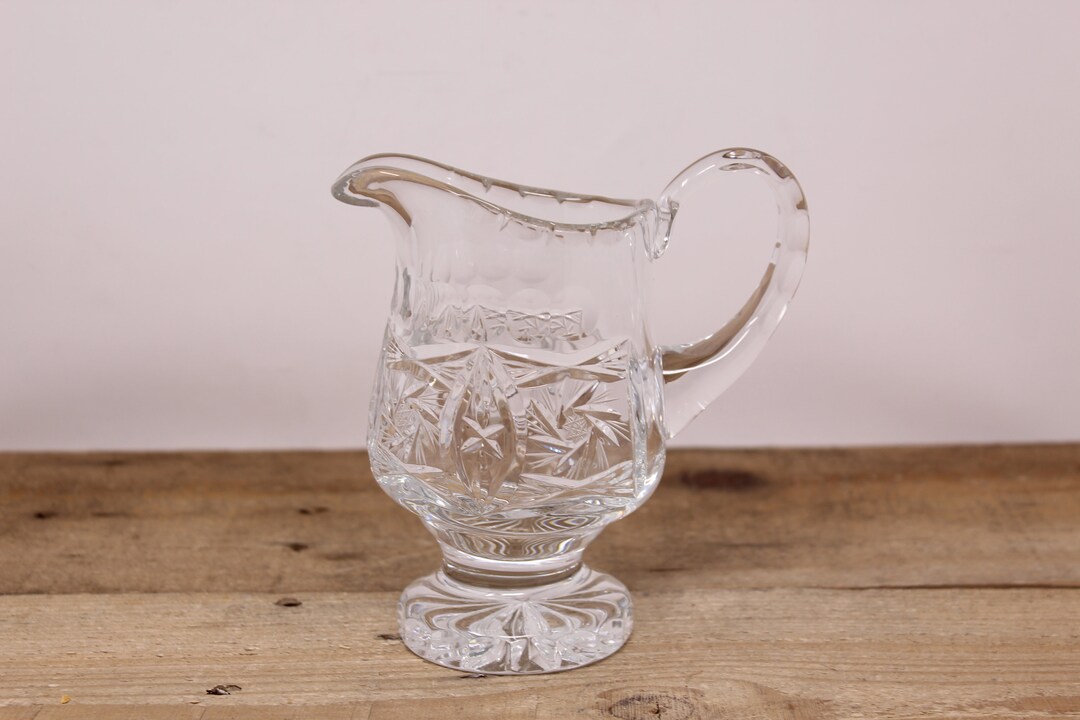 Vintage Bohemia Heavy Pinwheel Crystal Creamer / Pitcher - Etsy