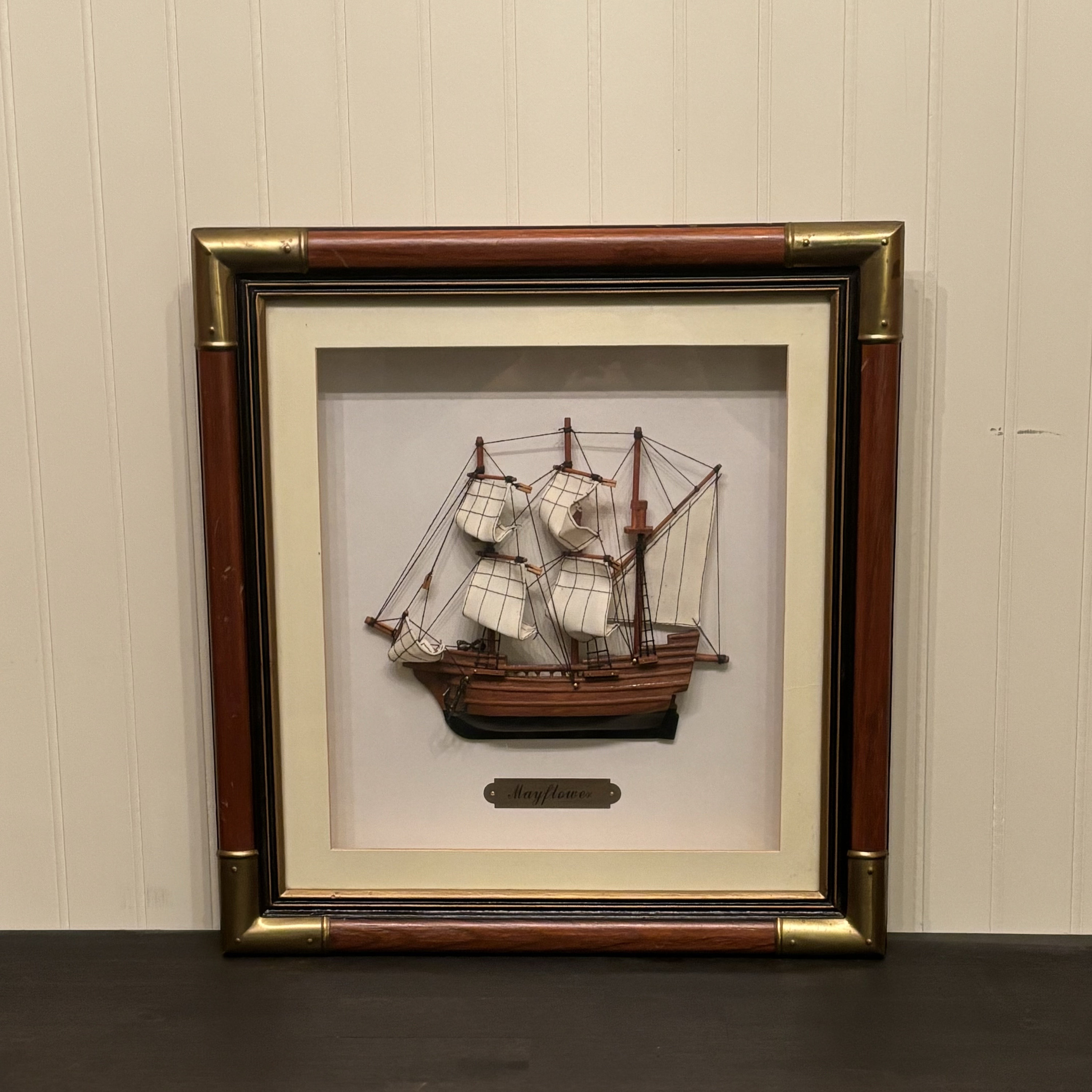 Vintage Framed Mayflower Ship Shadow Box - Nautical Wall Hanging - Etsy