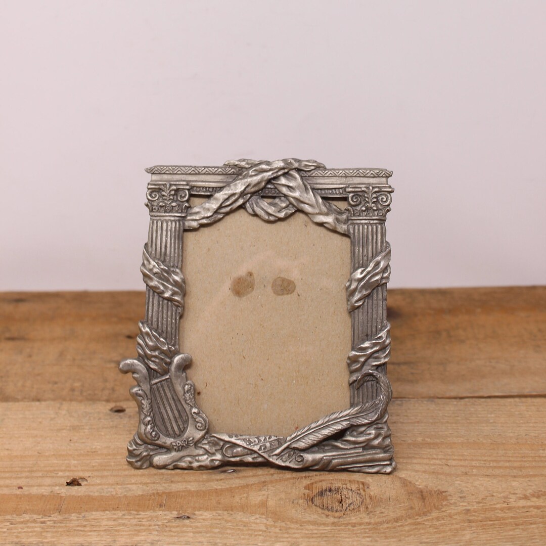 Vintage Sun Pewter Greek Design Photo Frame - Photo Size - 4.5" X 3.5 ...