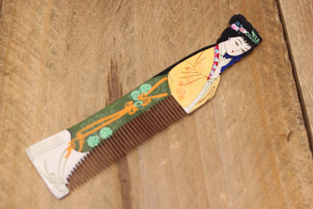 Vintage Hand Painted Decorative Comb With Geisha Design - Etsy