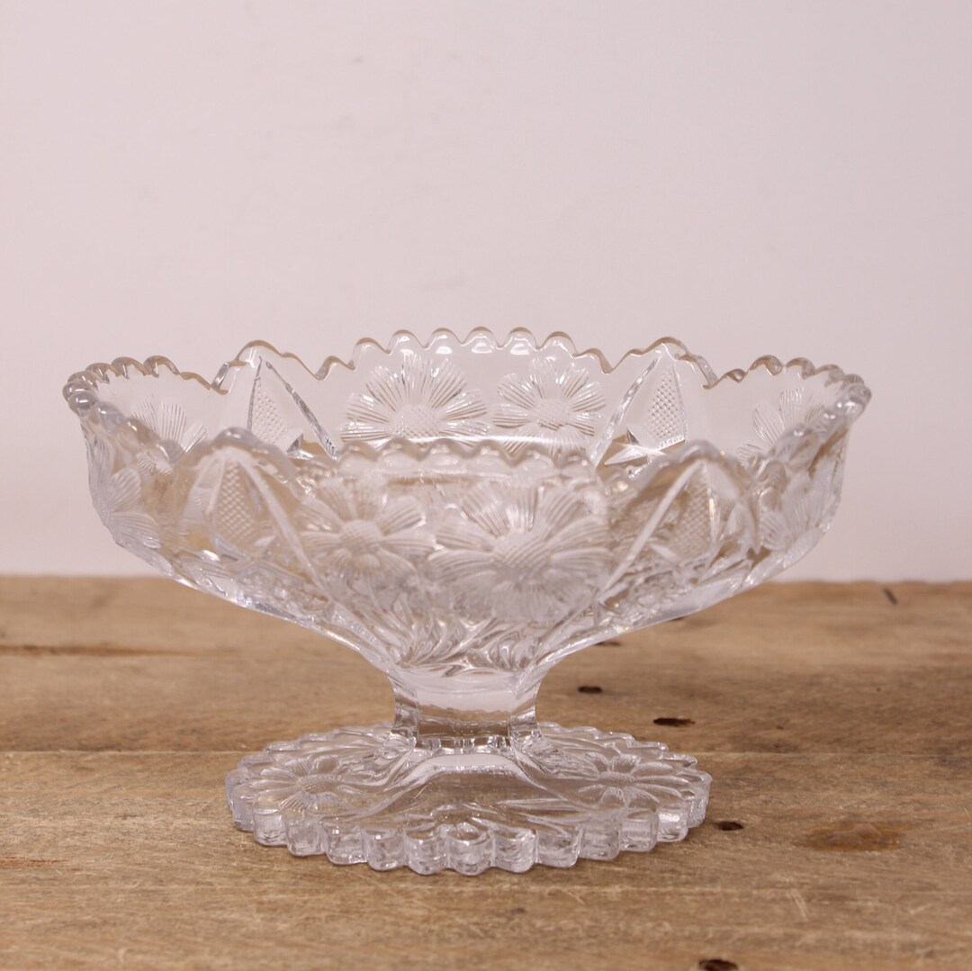 Antique EAPG Cambridge Clear Glass - #2760 Daisy Design - Oval Shape ...