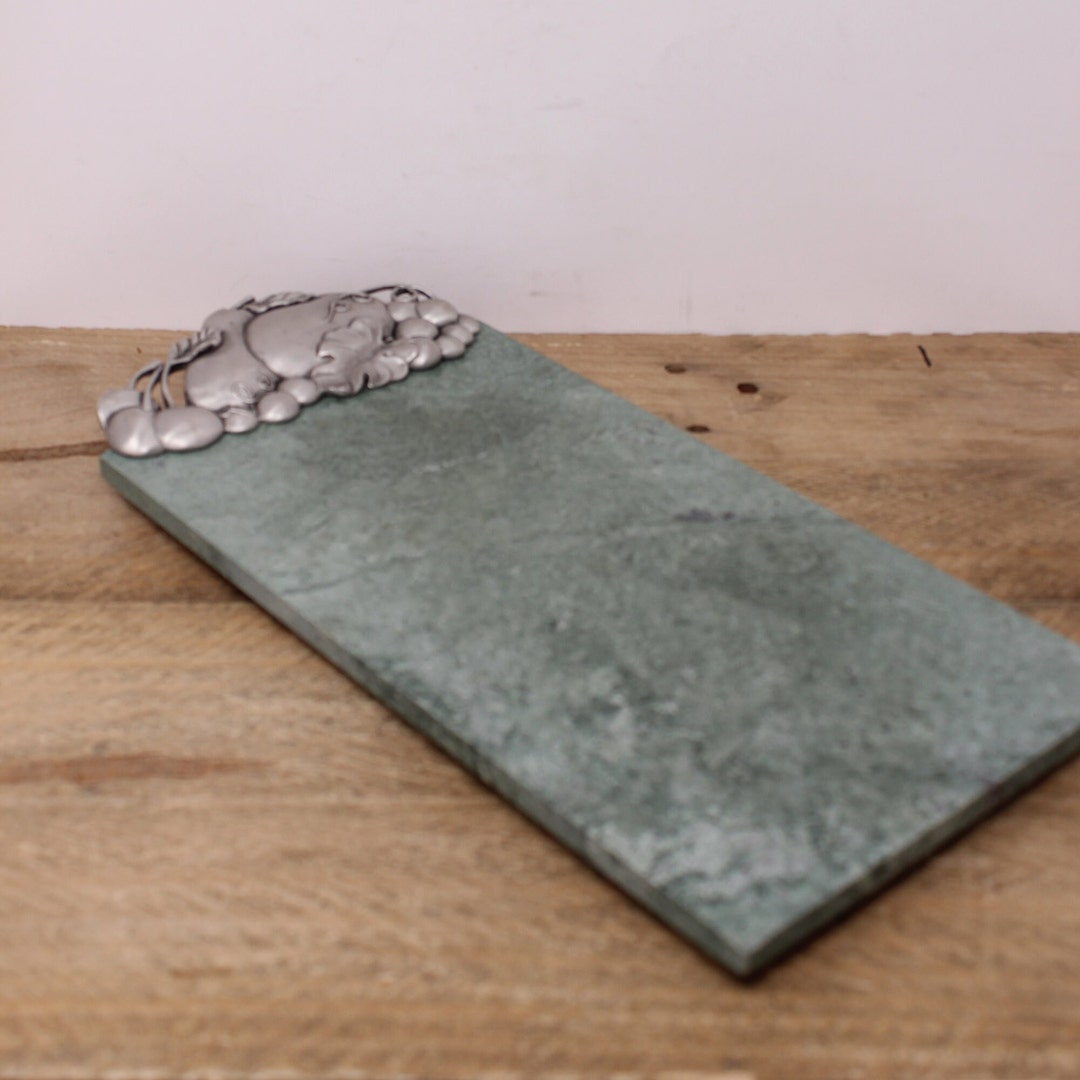 Vintage Seagull Pewter & Marble Cheese Cutting Board / Charcuterie Tray ...