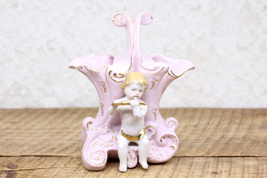 Shafford Hand-painted Vase With Cherub - Etsy