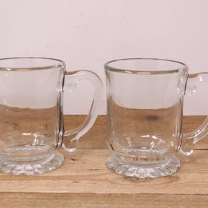 2 Large 20 Oz. Glass Coffee / Tea Mugs - Beer Mugs - Etsy