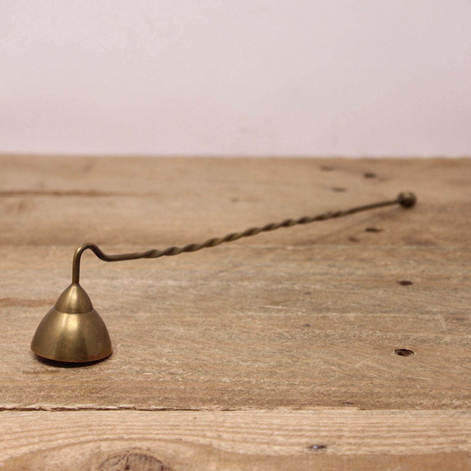 Vintage Bell Shaped Etched Brass Candle Snuffer With Twisted Handle - Etsy