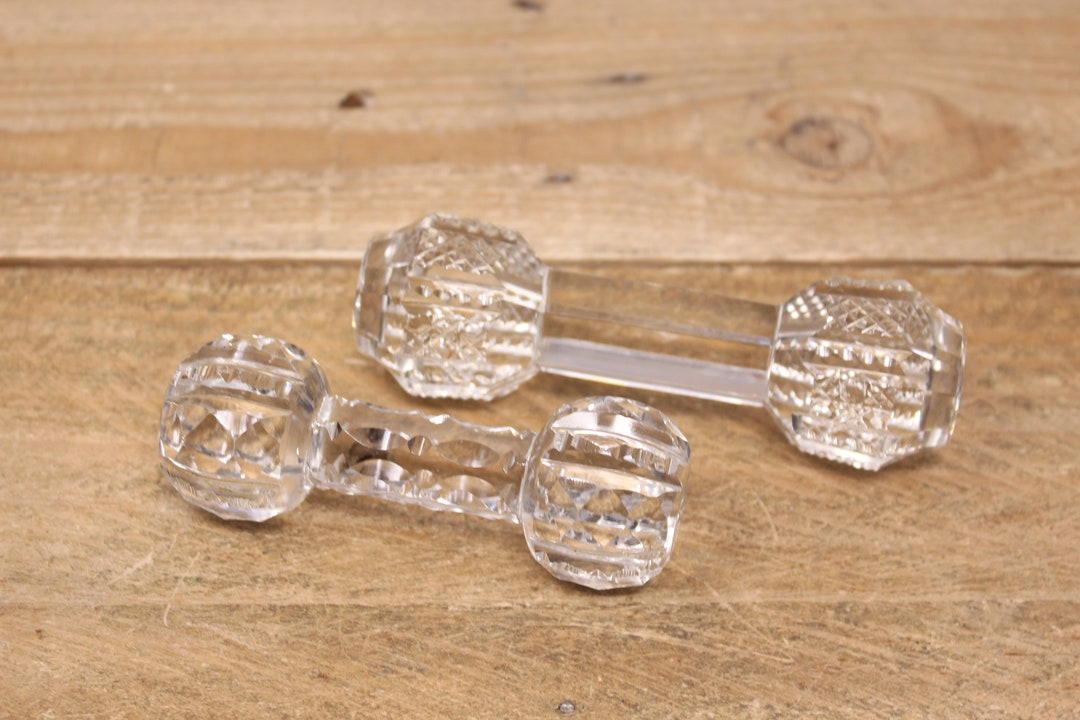 2 Vintage Crystal Barbell Knife Rests – Elegant Table Setting - Etsy