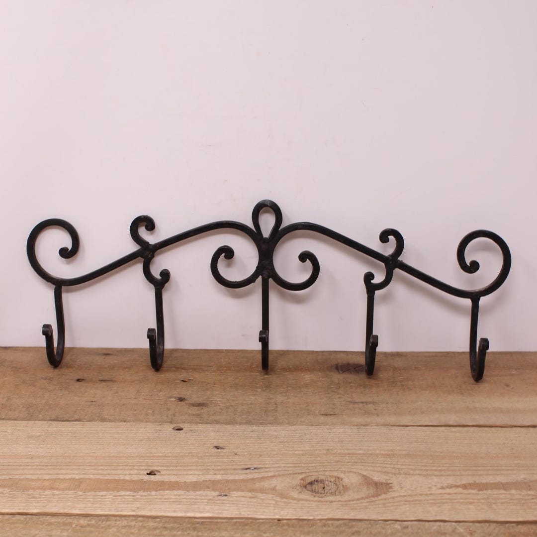 Forged Iron Wall Hook Bar - 5 Wall Hooks - Etsy