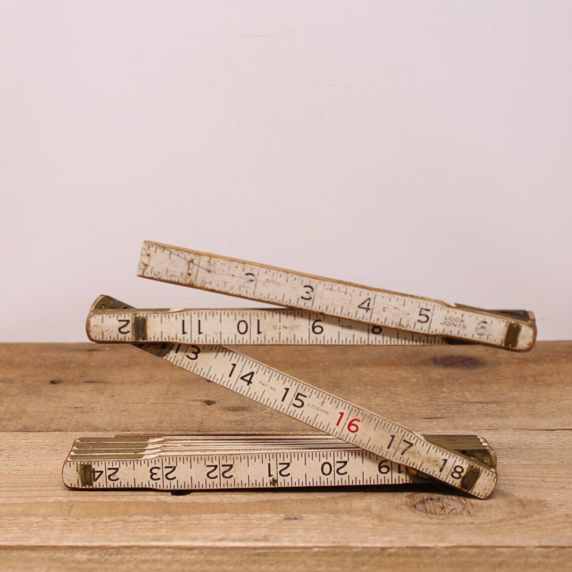 Vintage Wood Folding Ruler 72" - Pat. No. 2,713,206 by Lufkin Rule Co ...