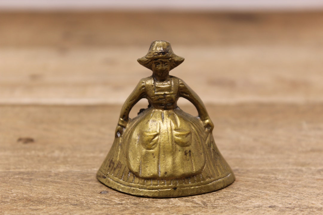 Vintage Small Brass Lady Figurine Bell - Etsy