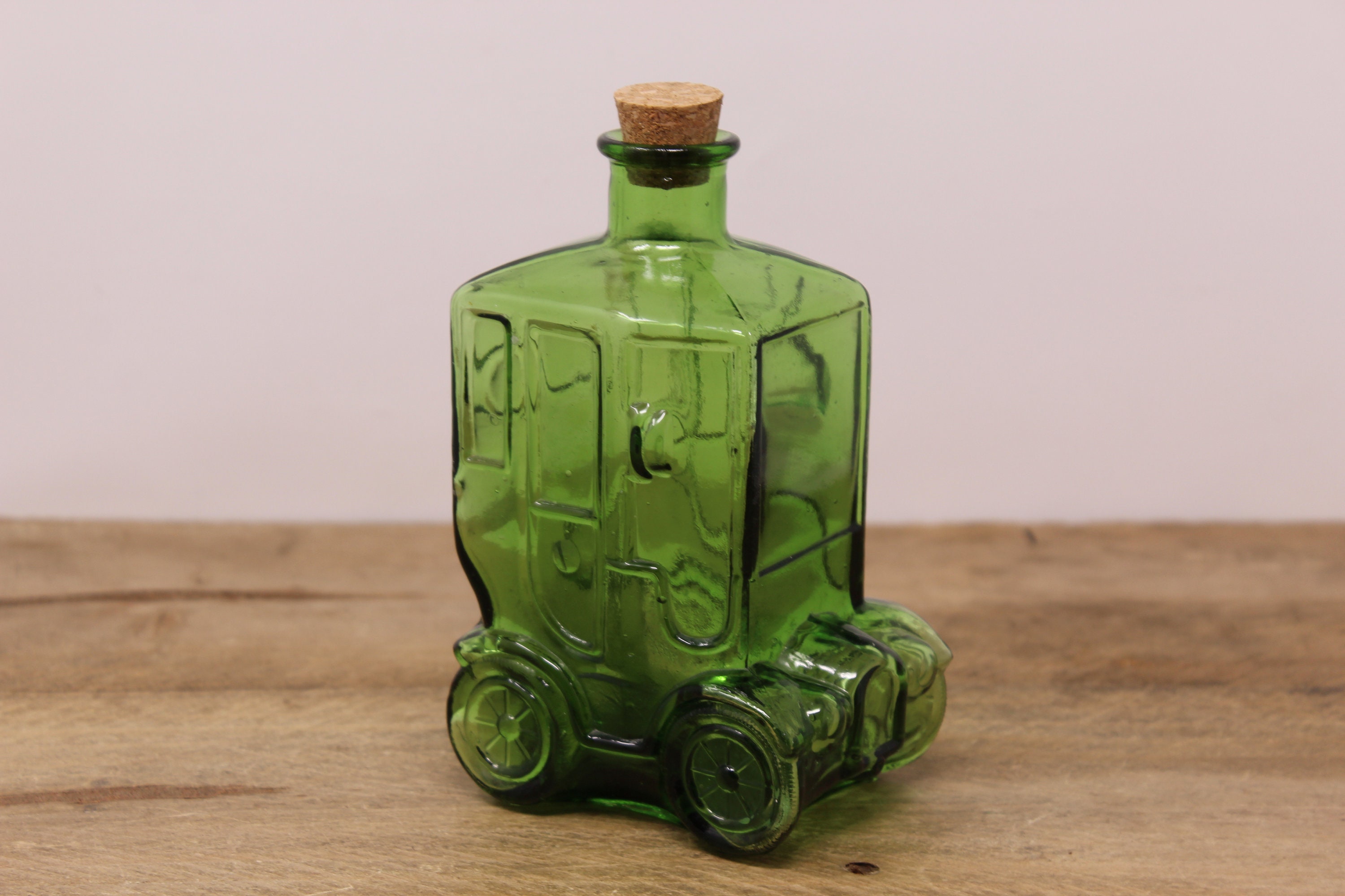 Vintage Green Glass Car Shaped Bottle - Taiwan - Etsy Vintage Green Glass Car Shaped Bottle - Taiwan - Etsy