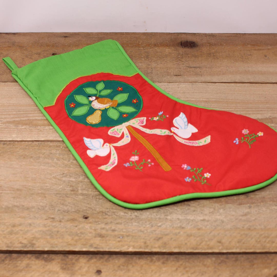Vintage House of Hatten Christmas Stocking With "partridge in a Pear ...
