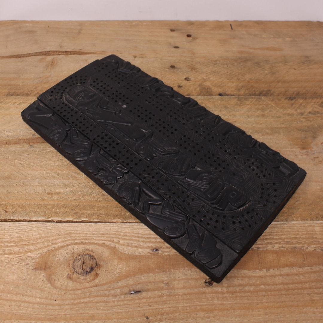 Vintage Pearlite Cribbage Score Board - First Nations Design - Made in ...