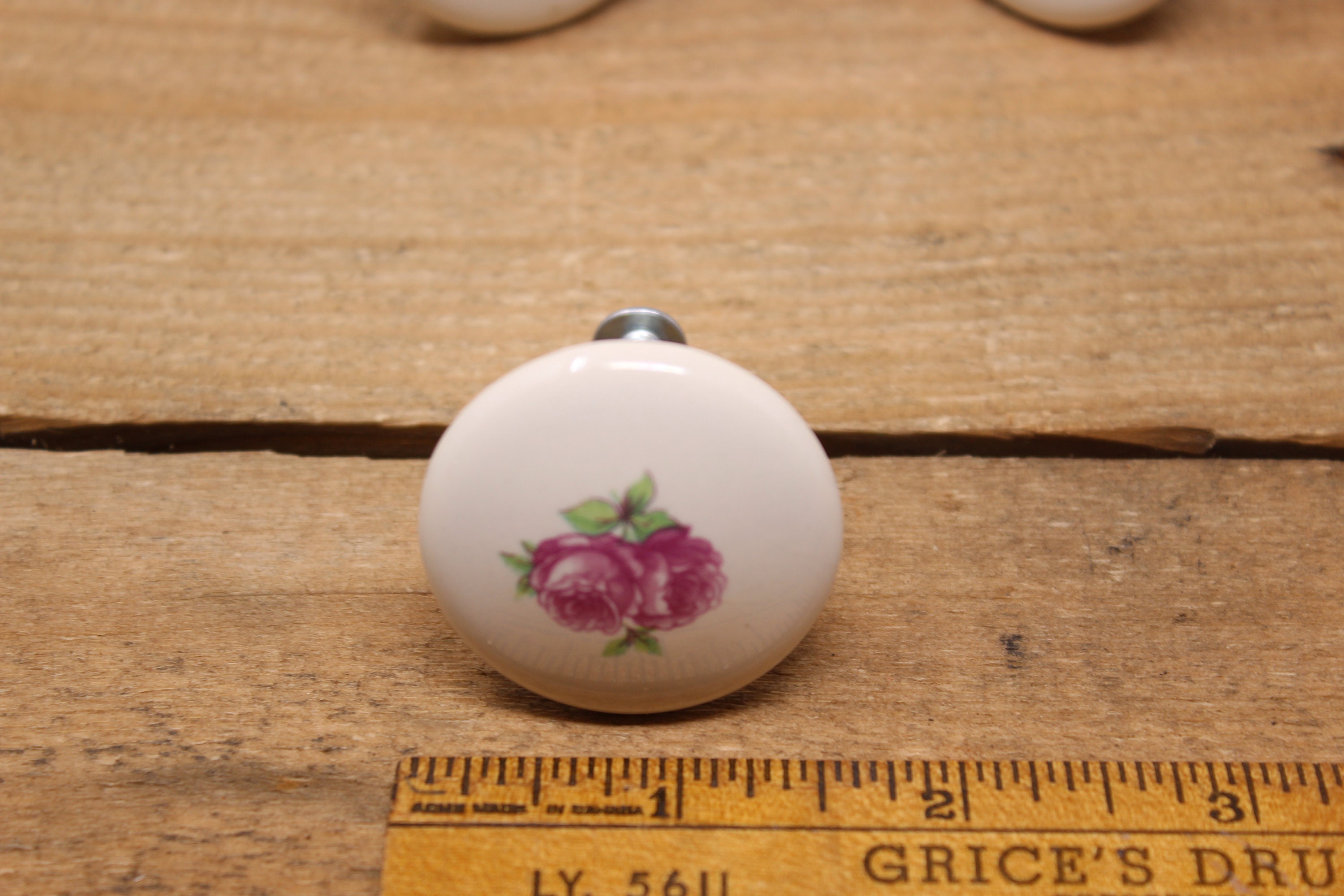 8 Shabby Chic Ceramic Cabinet Door Knobs Pink Roses - Etsy