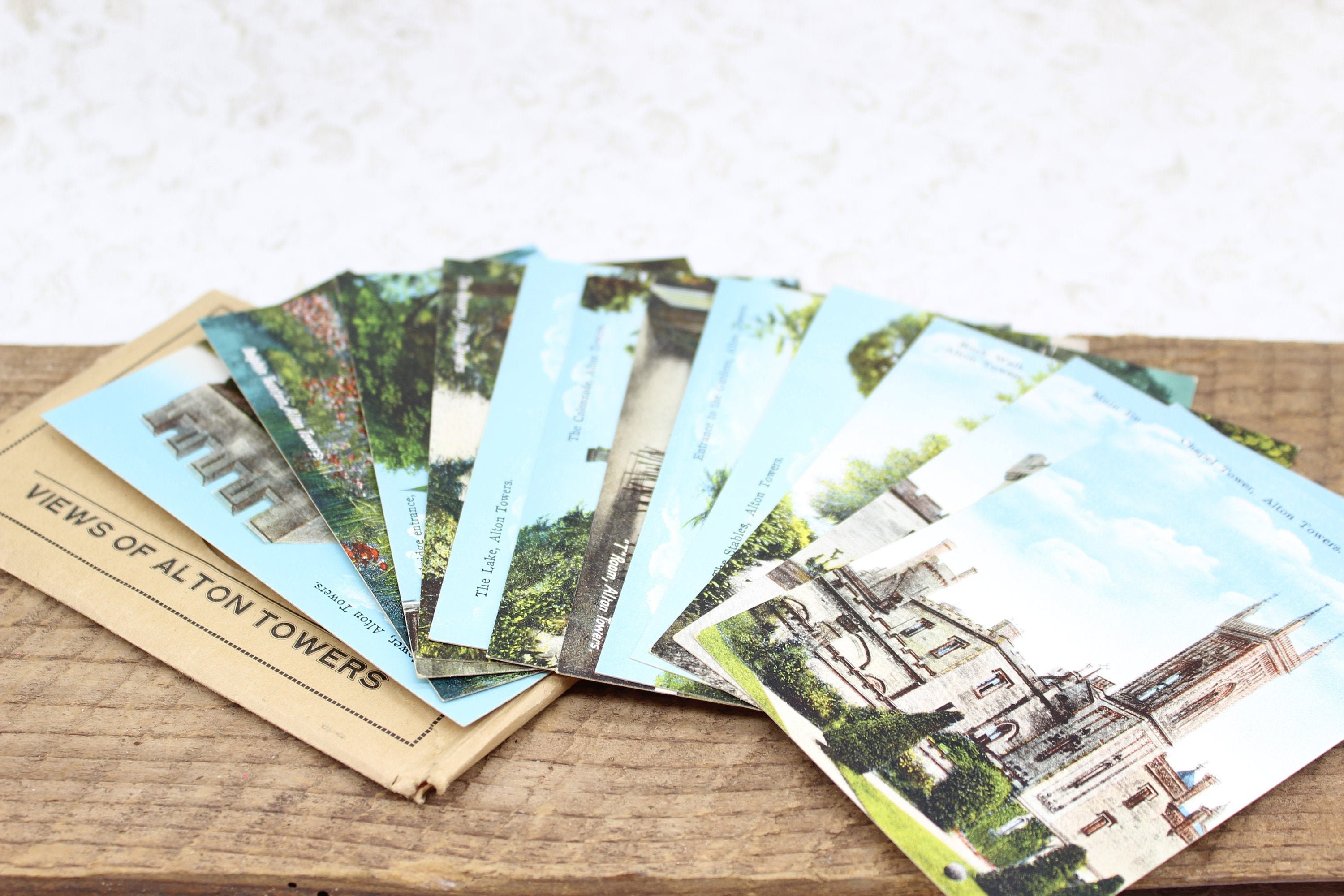 Views of Alton Towers Set of 12 Vintage Coloured Postcards | Etsy
