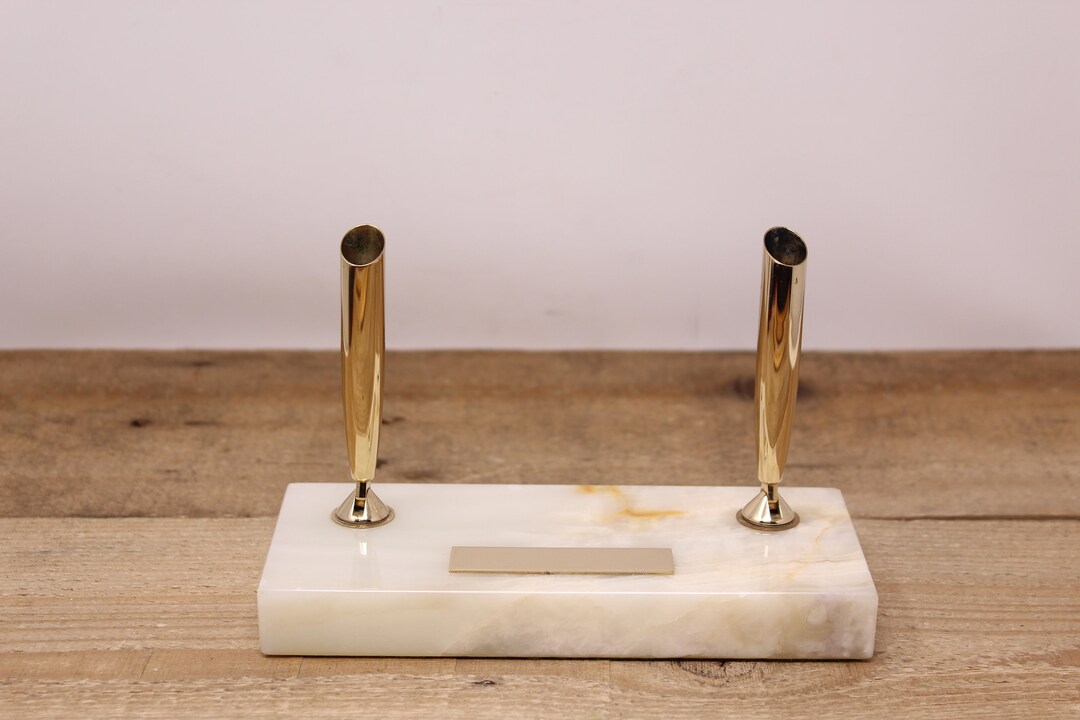 Vintage Sheaffer Marble Desk Double Pen Holder / Stand - Etsy