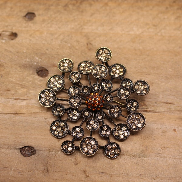 Amber Rhinestone Pin - Etsy