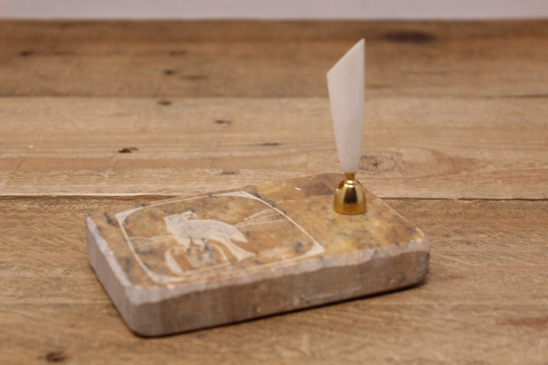 Vintage MT Soapstone Desk Pen Holder / Stand - Handcrafted Soapstone ...