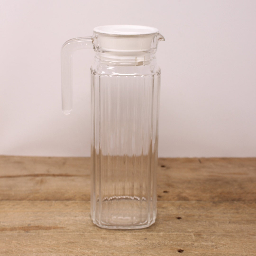 ARC France Clear Ribbed Glass Refrigerator Pitcher - 32 Ounce - Etsy