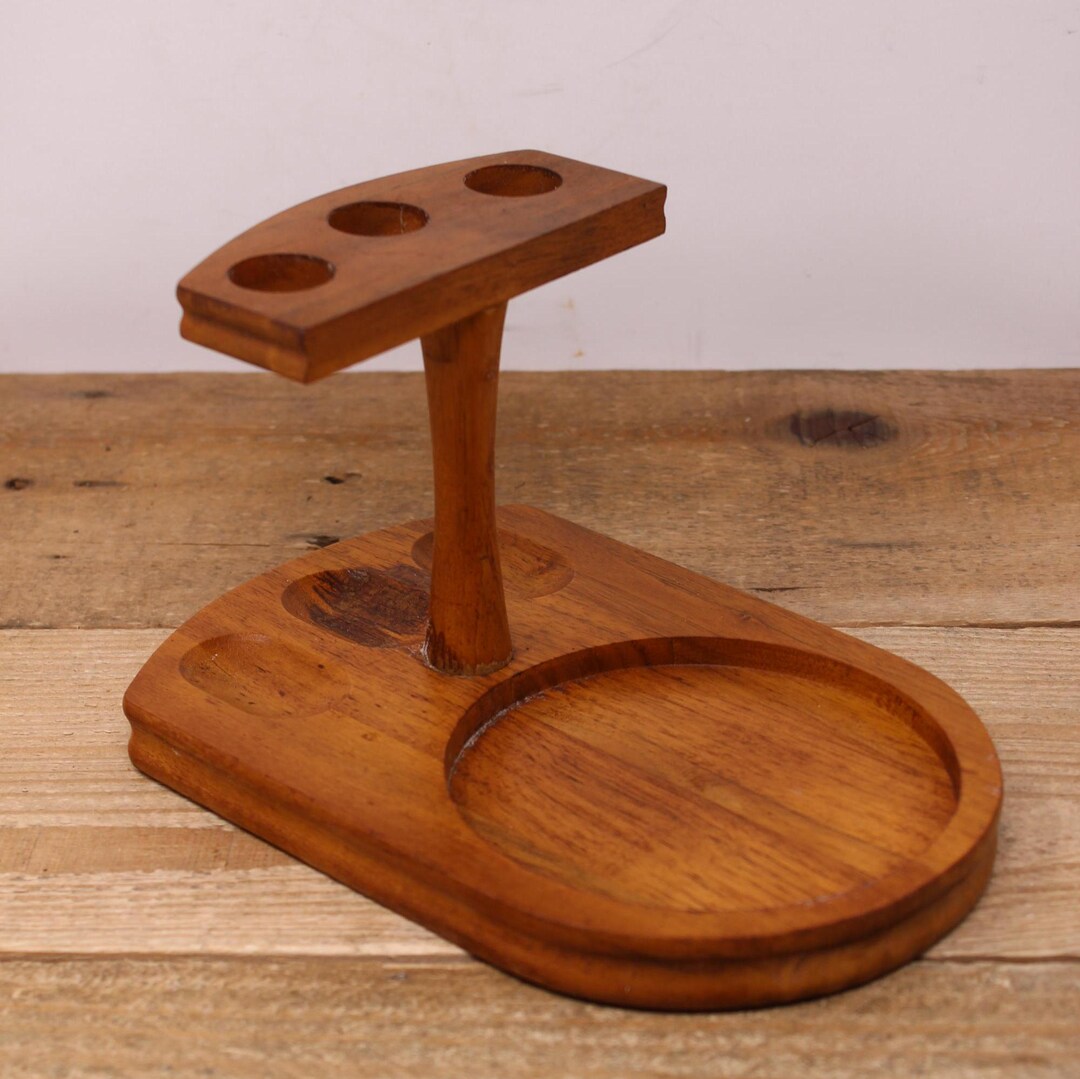 Vintage Wooden Pipe Stand for 3 Pipes and a Tobacco Can - Etsy