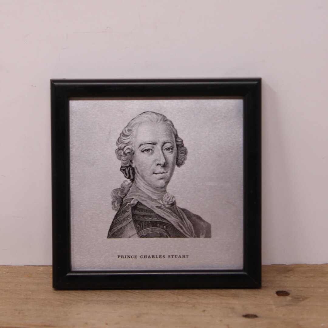 Small Vintage Framed Foil Etched Portrait - Prince Charles Stuart ...