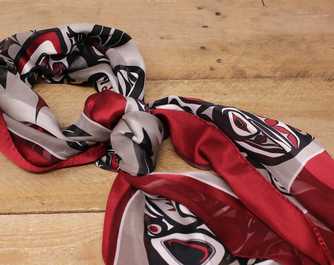 Bill Helin - Northwest Coast Indigenous Design - 100% Silk Long Scarf ...