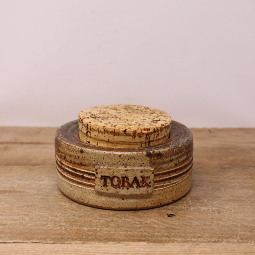 Vintage Tue Poulsen - Tobak Pottery Tobacco Jar With Cork - Made in ...