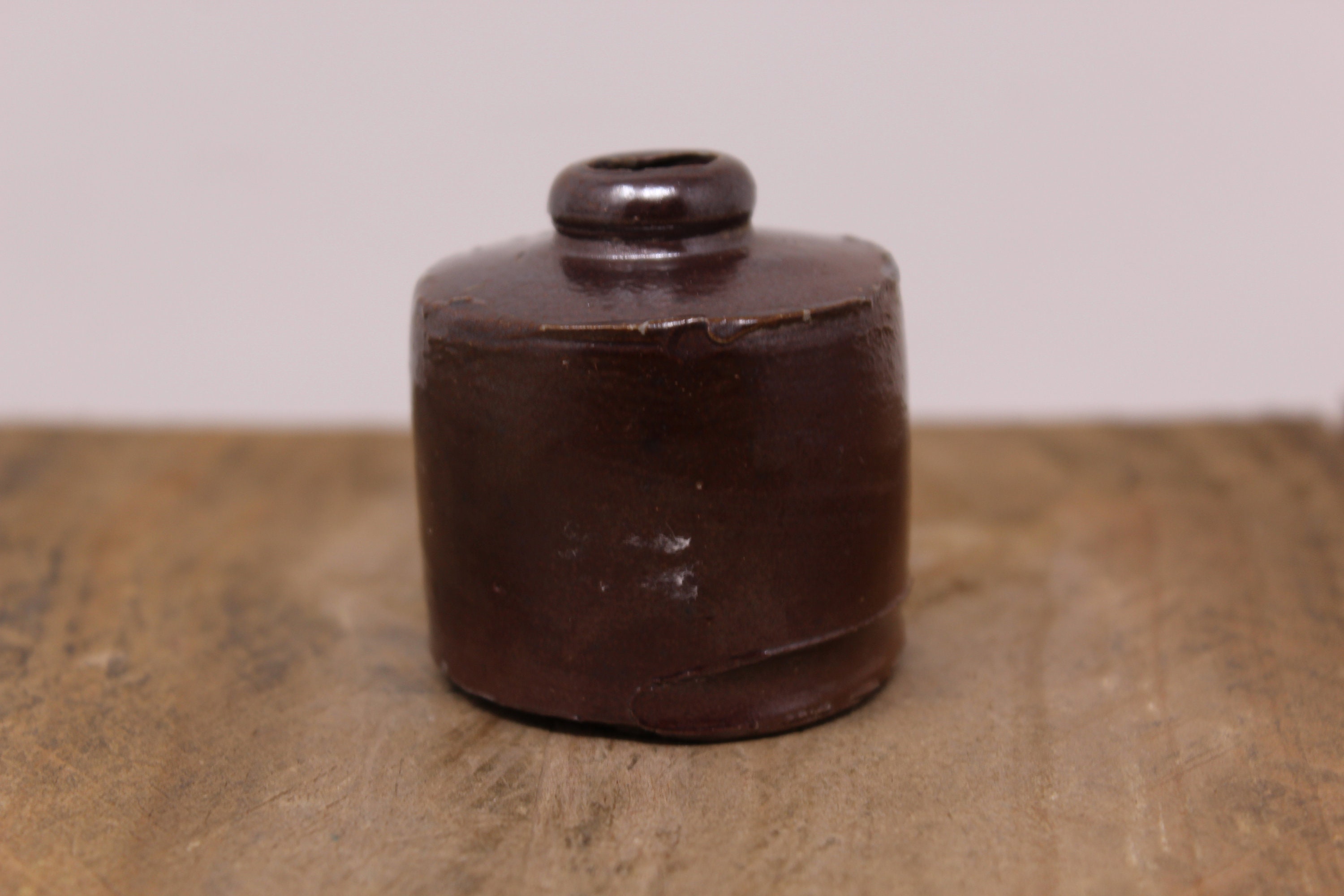 Antique Salt Glazed Clay Ink Bottle / Ink Well - Dark - Etsy