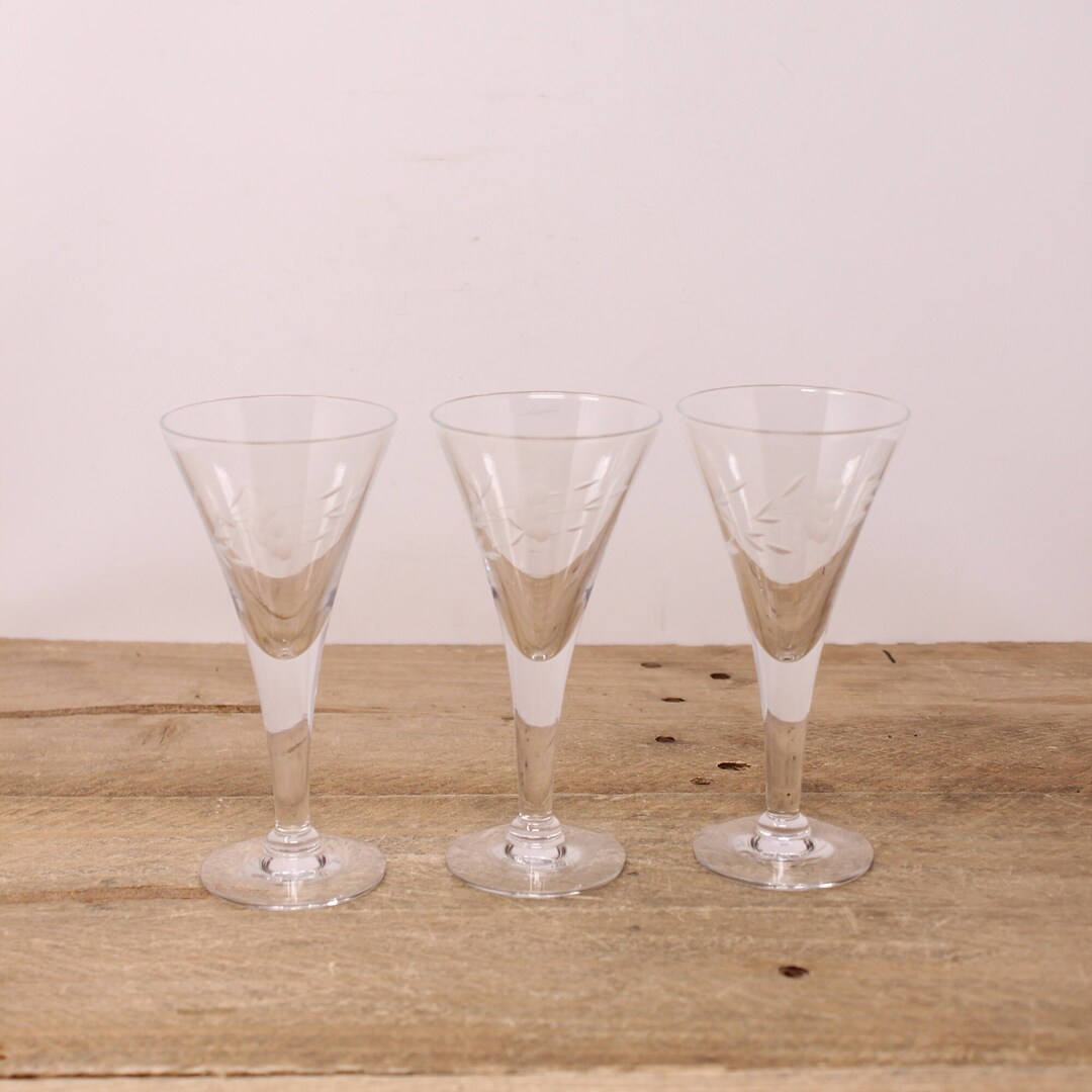 3 Vintage Heritage Mini Fluted Champagne Glasses by Princess House ...