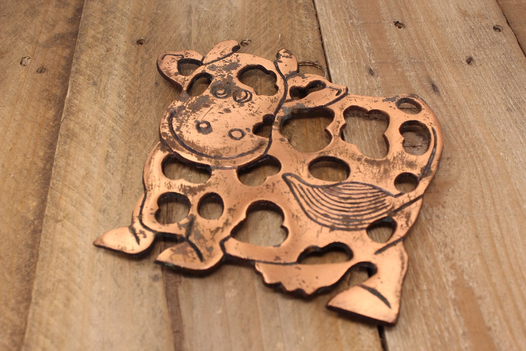 Vintage Cast Copper Cow - Trivet / Wall Decor - Etsy