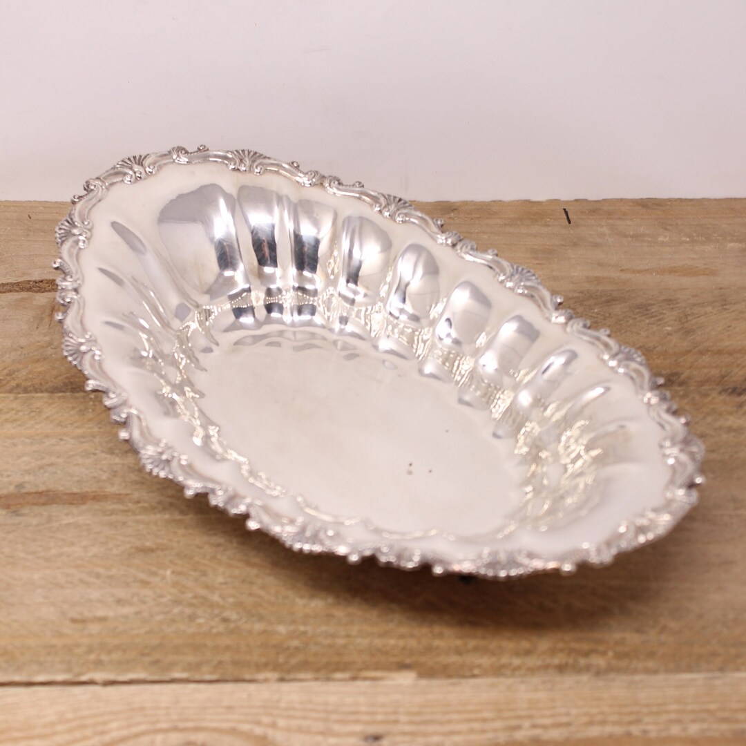Vintage Sheffield Reproduction Oval Bread Basket - Sphinx Mark of John ...