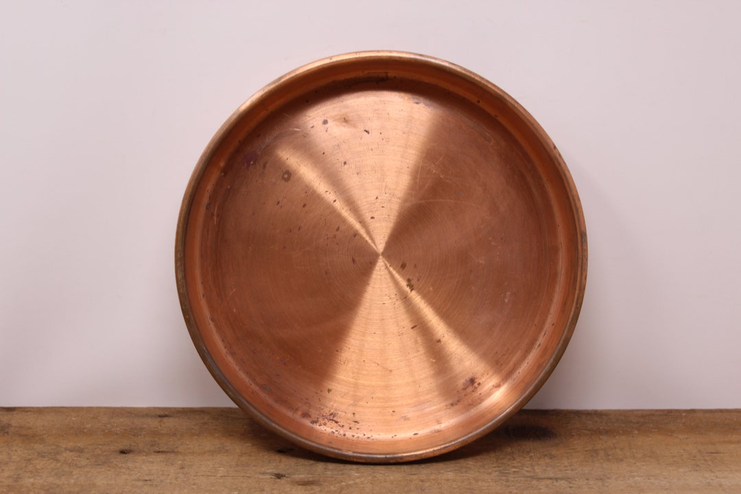 Vintage 9 Inch Round Copper Tray / Centerpiece Tray - Etsy