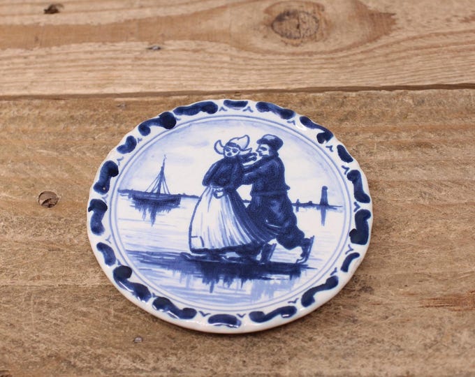 Vintage Oud Delft Blue Hand-painted Small Porcelain Wall Decor Plate ...
