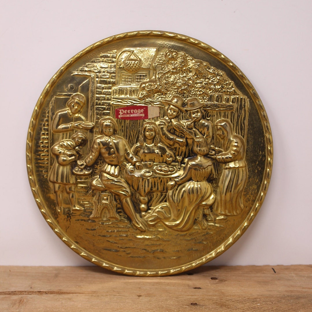Vintage Peerage 10" Brass Wall Plate - Bar Scene - Made in England - Etsy