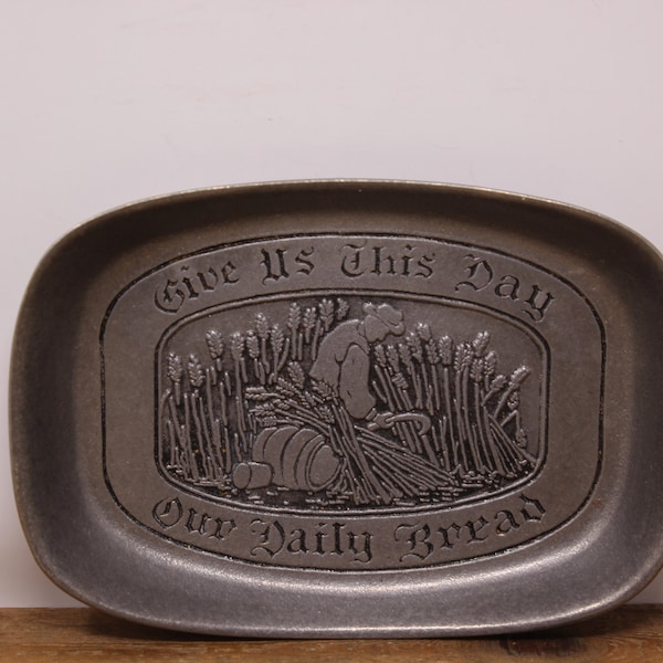 Pewter Tray Give Us This Day Our Daily Bread - Etsy