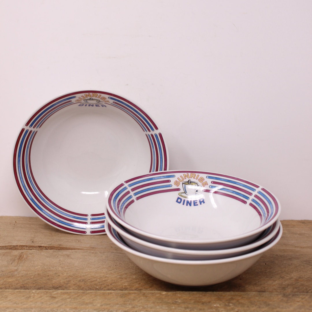Vintage Oneida - Sunrise Diner - 4 Coupe Cereal Bowls - Etsy