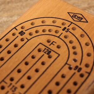 Vintage Lowe Wooden Cribbage Score Board With 6 Wooden Score Pegs - Etsy