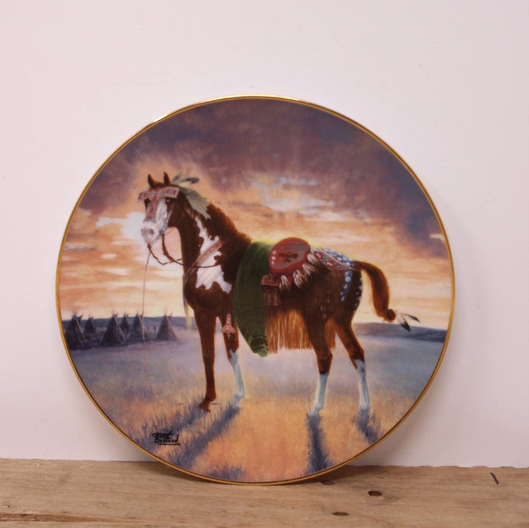 Vintage "crow War Pony" From the the Warriors Pride Plate Collection - by Chuck Dehaan ...