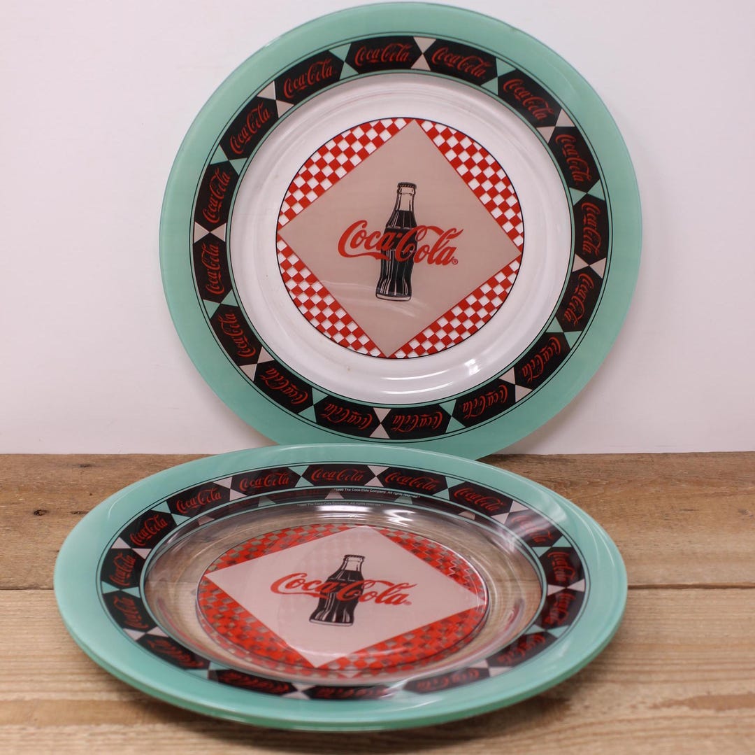 3 Vintage Arcoroc France - Retro Coca-cola Glass Dinner Plates 9.25" - Etsy