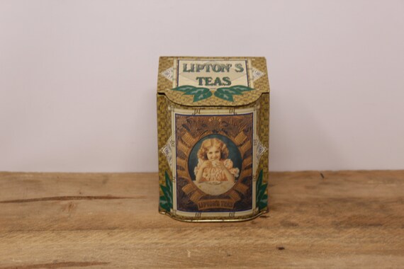Vintage Lipton's Teas Slanted Metal Tin the Tin Box - Etsy
