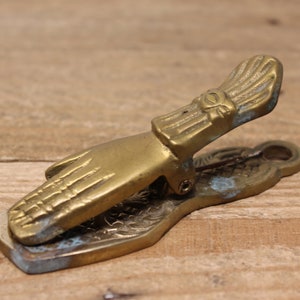 Antique Victorian Solid Brass Hand Paper Clip Letter Card and Memo ...