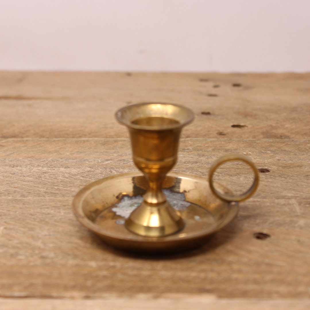 Small Brass Chamber Style Finger Candlestick Holder - Etsy