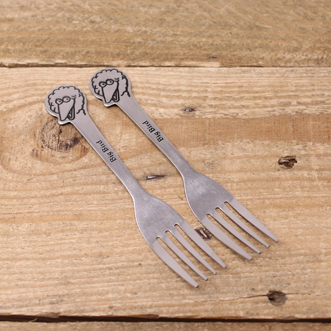2 Vintage Children's Big Bird Forks Set by Demand - Muppets Inc. - Etsy