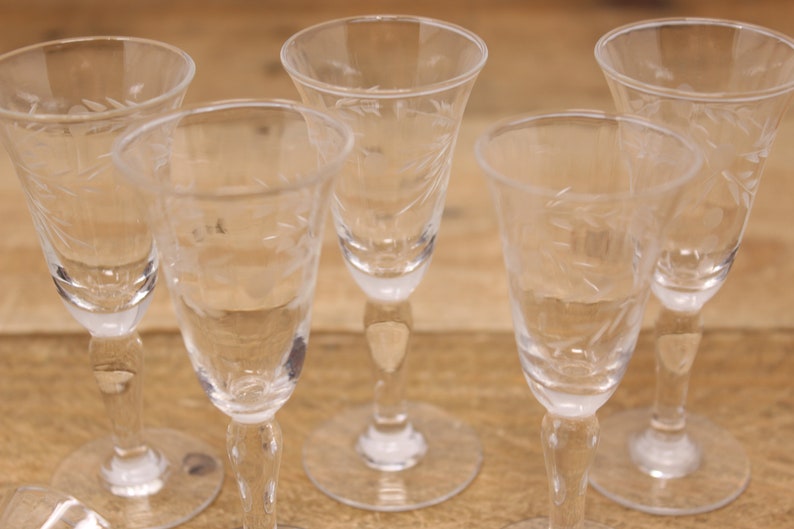 6 Antique Willow Moon Cordial Glasses by Pioneer Glass Japan - Etsy