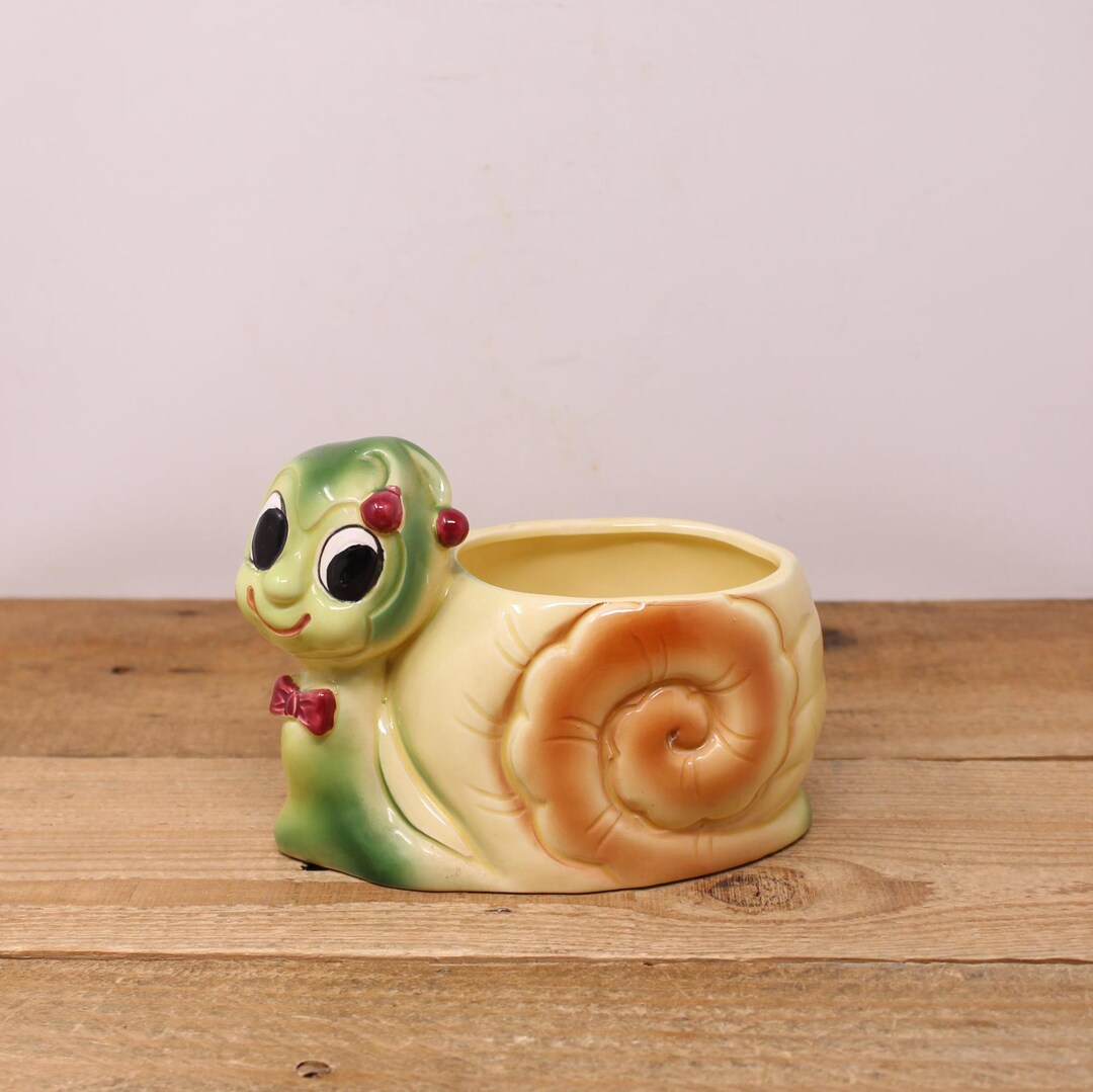 Vintage Relpo Anthropomorphic Snail Ceramic Planter 2256 - Made in ...