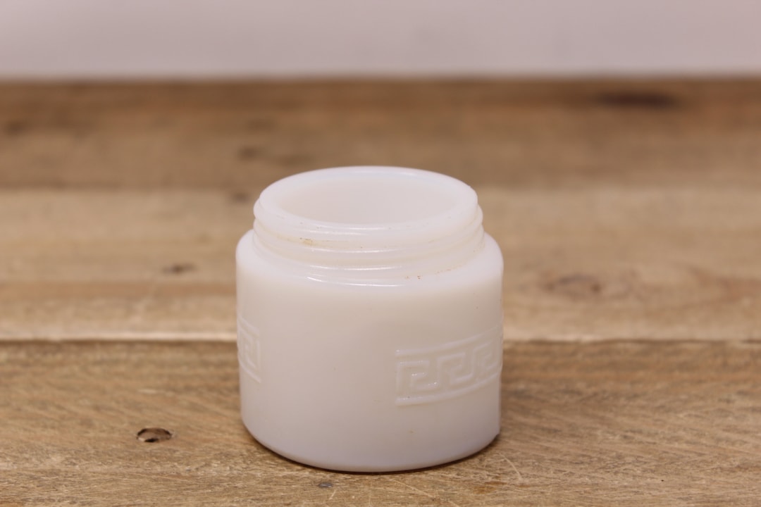 Vintage Woodbury Milk Glass Jar With Art Deco Design - Cold Cream ...