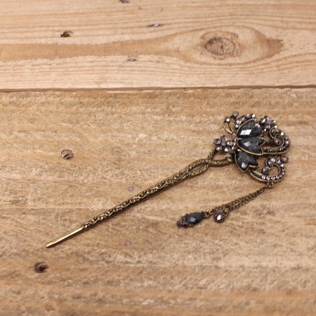 Vintage Design Fancy Hair Pin / Hair Stick With Rhinestone Decor - Etsy