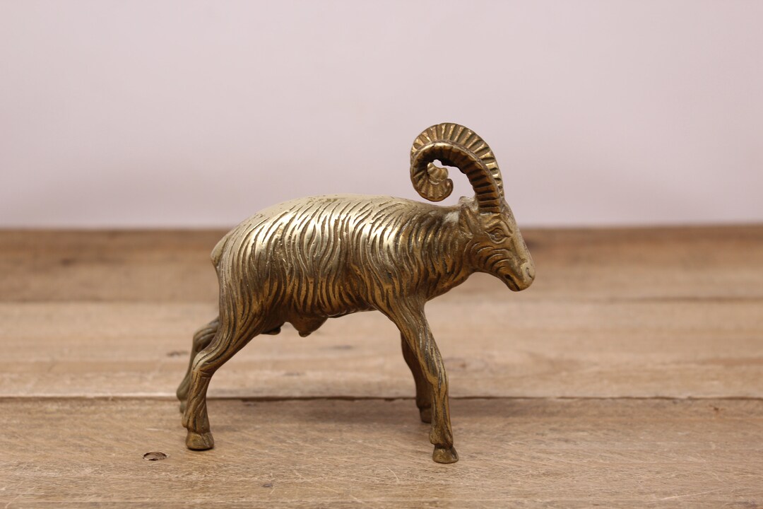 Vintage Brass Ram / Big Horn Ram Brass Animal Figurine - Etsy